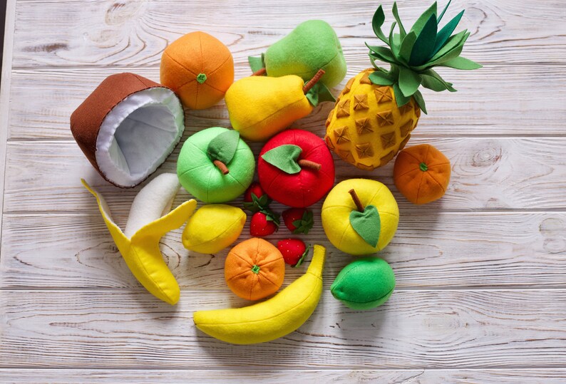 Pineapple Felt pretend Play Food Fruits Vegetables Kids - Etsy