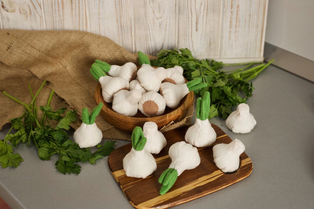 Garlic Play Food (felt Food, Vegetables, Fruit, Pretend Play Kids ...