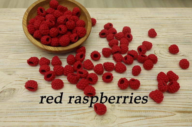 Raspberry Play Food (crochet Berries, Fruit, Pretend Play Kids Kitchen ...