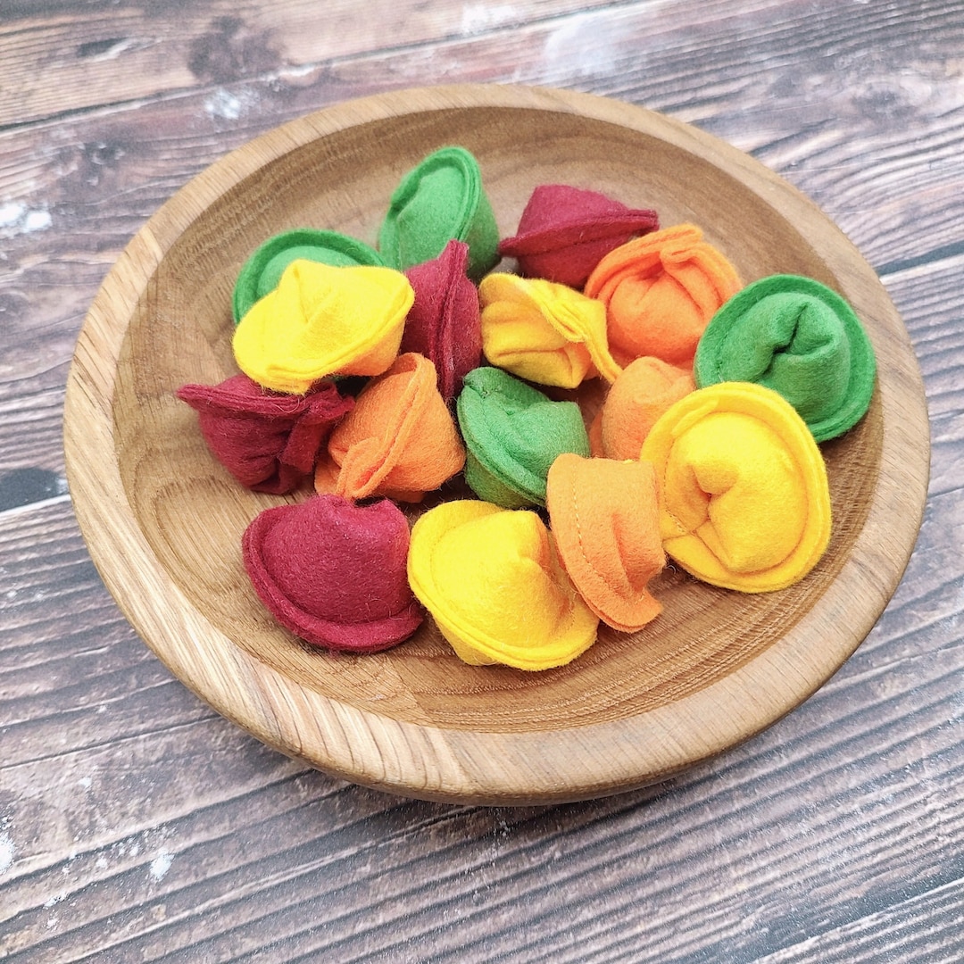 Pasta Tortellini Colored Play Food (felt Food, Pretend Play Kids ...