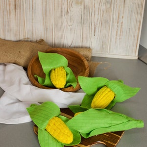 Corn Cob Play Food felt Food, Vegetables, Pretend Play Kids Kitchen ...