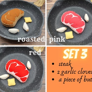 Meat Steak Rib-eye, Roast Steak Play Food / Felt Food, Pretend Play ...