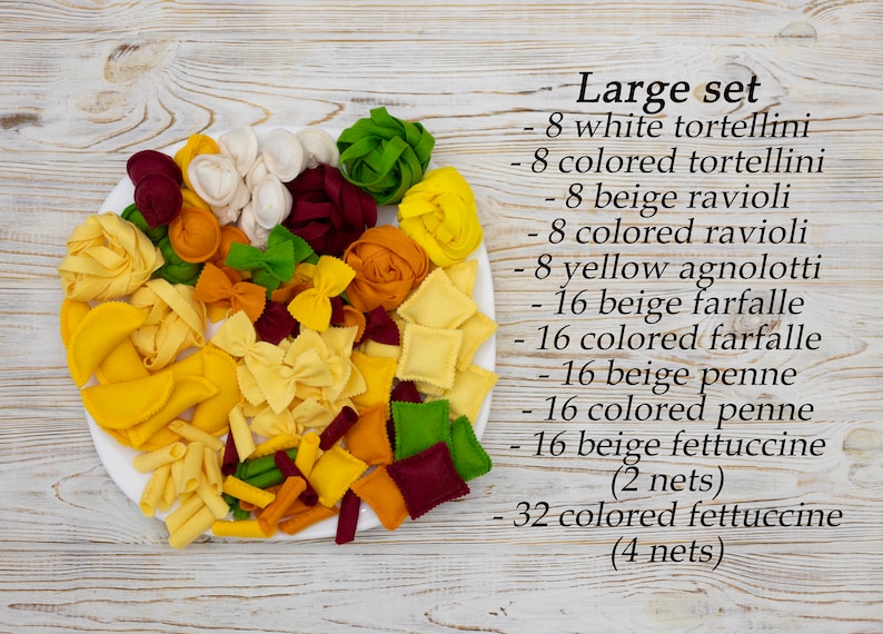 Pasta Set Play Food felt Food Pretend Play Kids Kitchen - Etsy