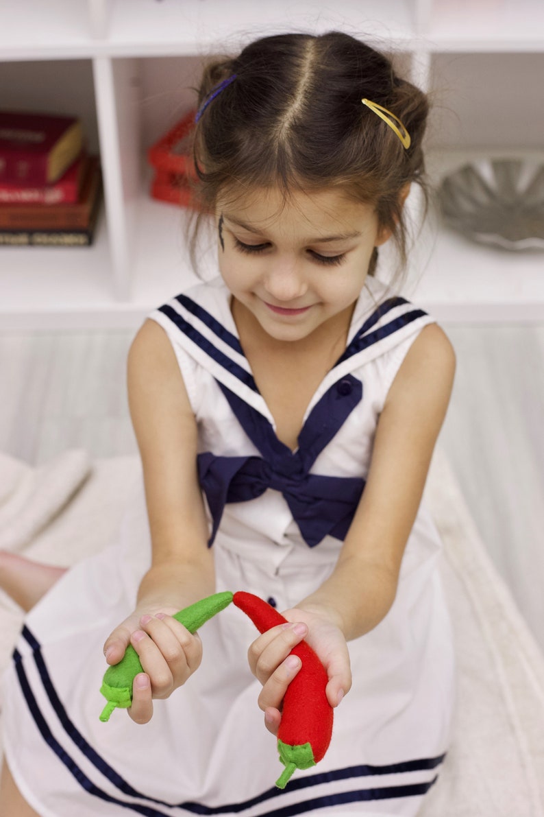 Pepper chili play food felt food vegetables pretend play | Etsy