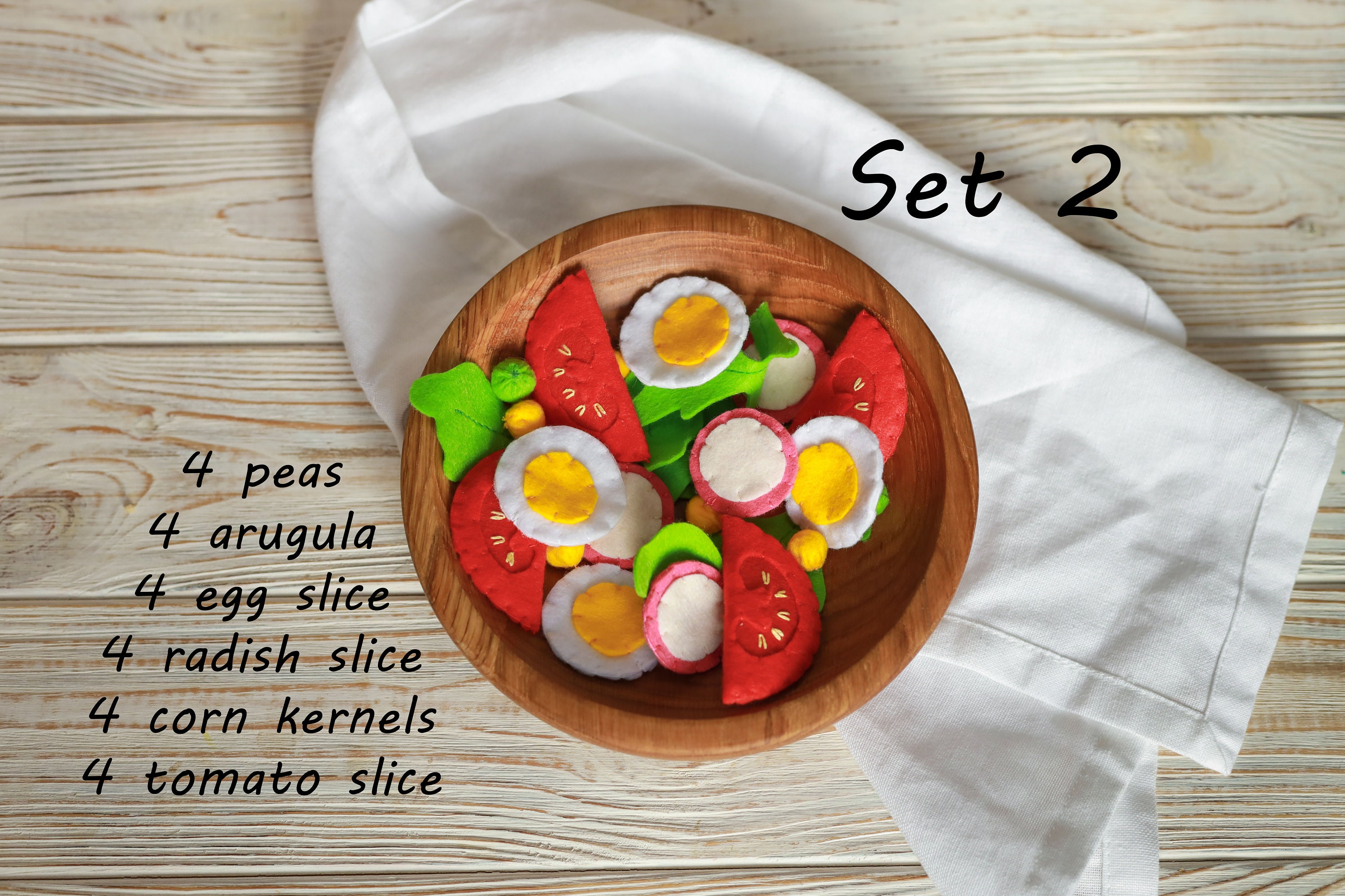 Vegetable Radish Salad Play Food felt Food Pretend Play Kids | Etsy