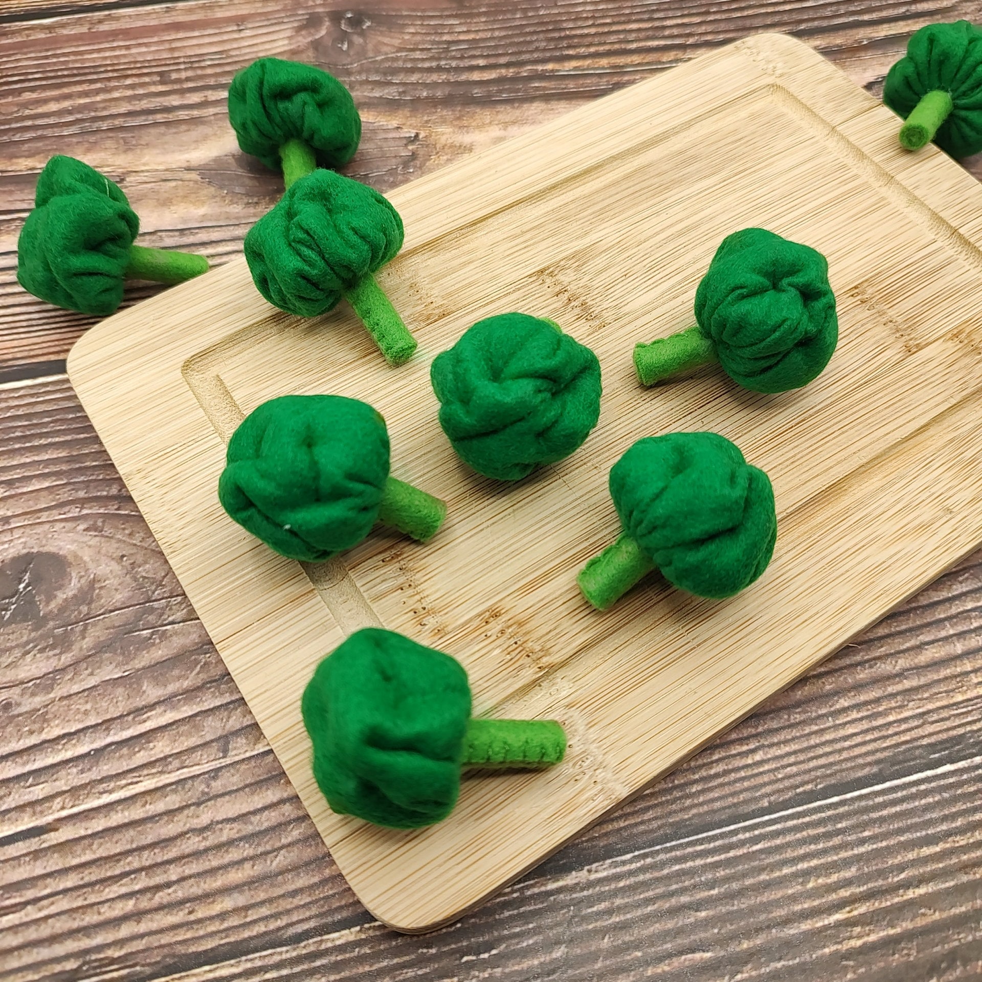 Broccoli, Cauliflower Play Food (felt Food, Pretend Play Kids Kitchen ...