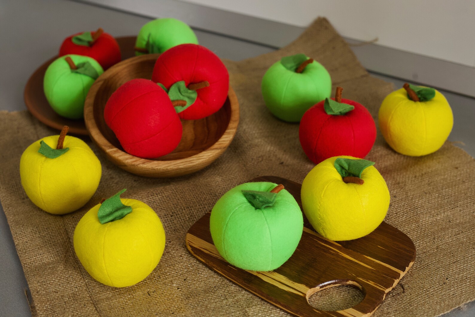 Apple Felt pretend Play Food Fruits Vegetables Set Kids - Etsy