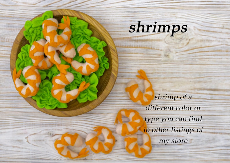 Sea Food Play Set (felt Food, Pretend Play Kids Kitchen, Plush Toy ...