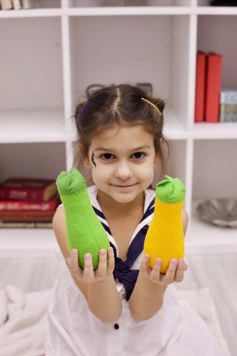 Zucchini Play Food (felt Food, Vegetables, Pretend Play Kids Kitchen ...