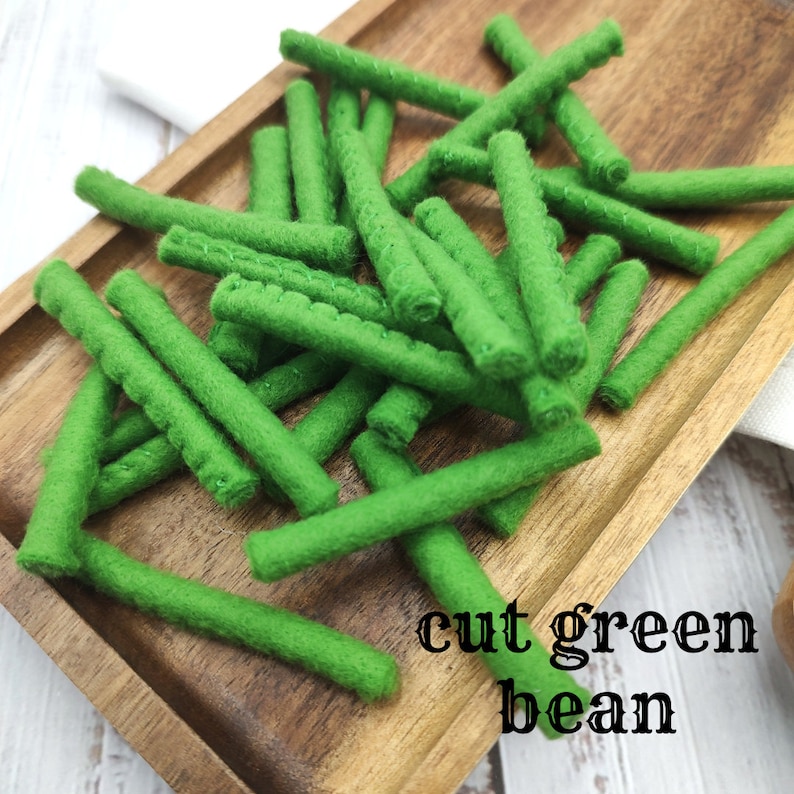 Green Bean Play Food (felt Food, Pretend Play Kids Kitchen, Plush Toy ...