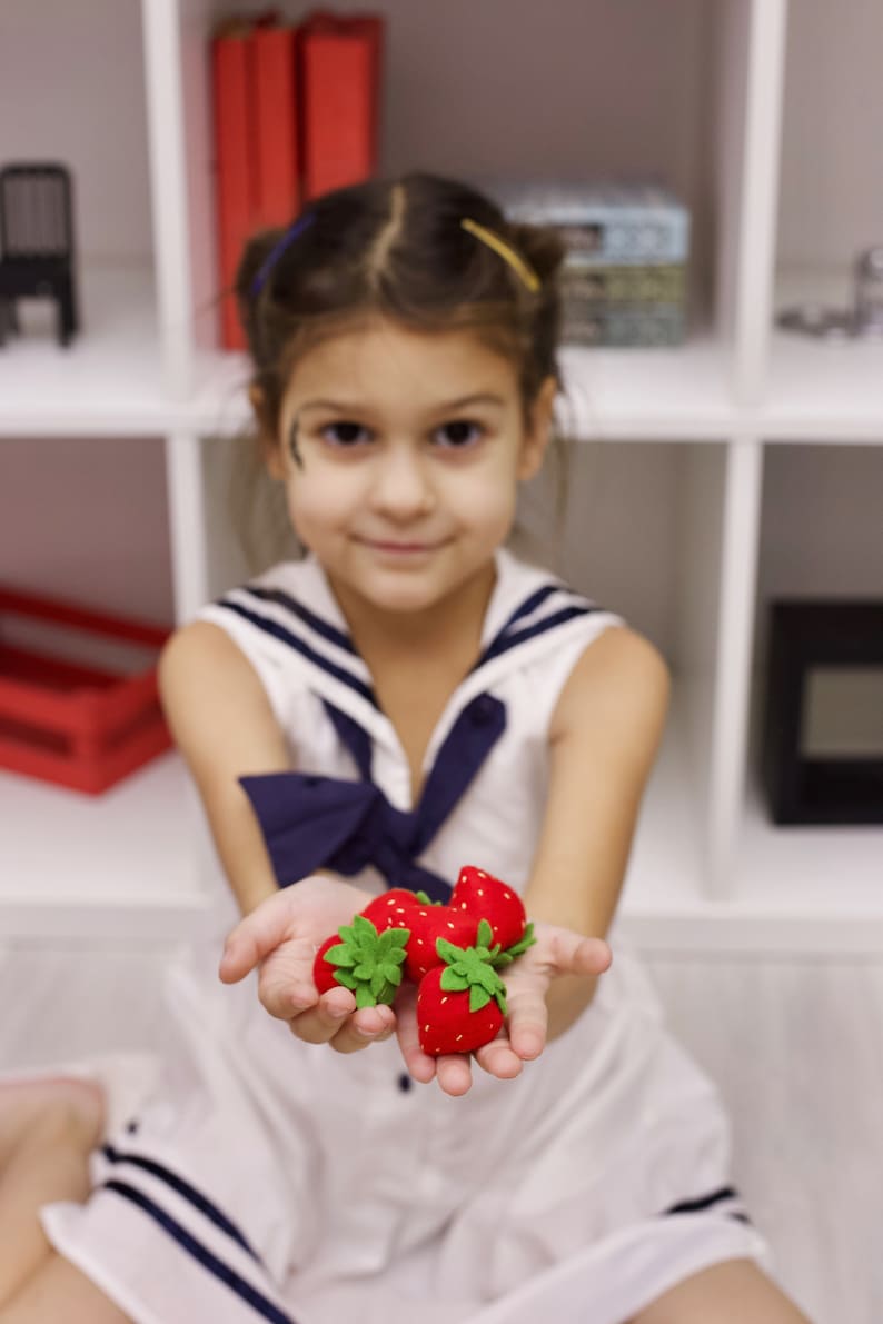 Strawberry Felt pretend Play Food Fruits Vegetables Kids - Etsy