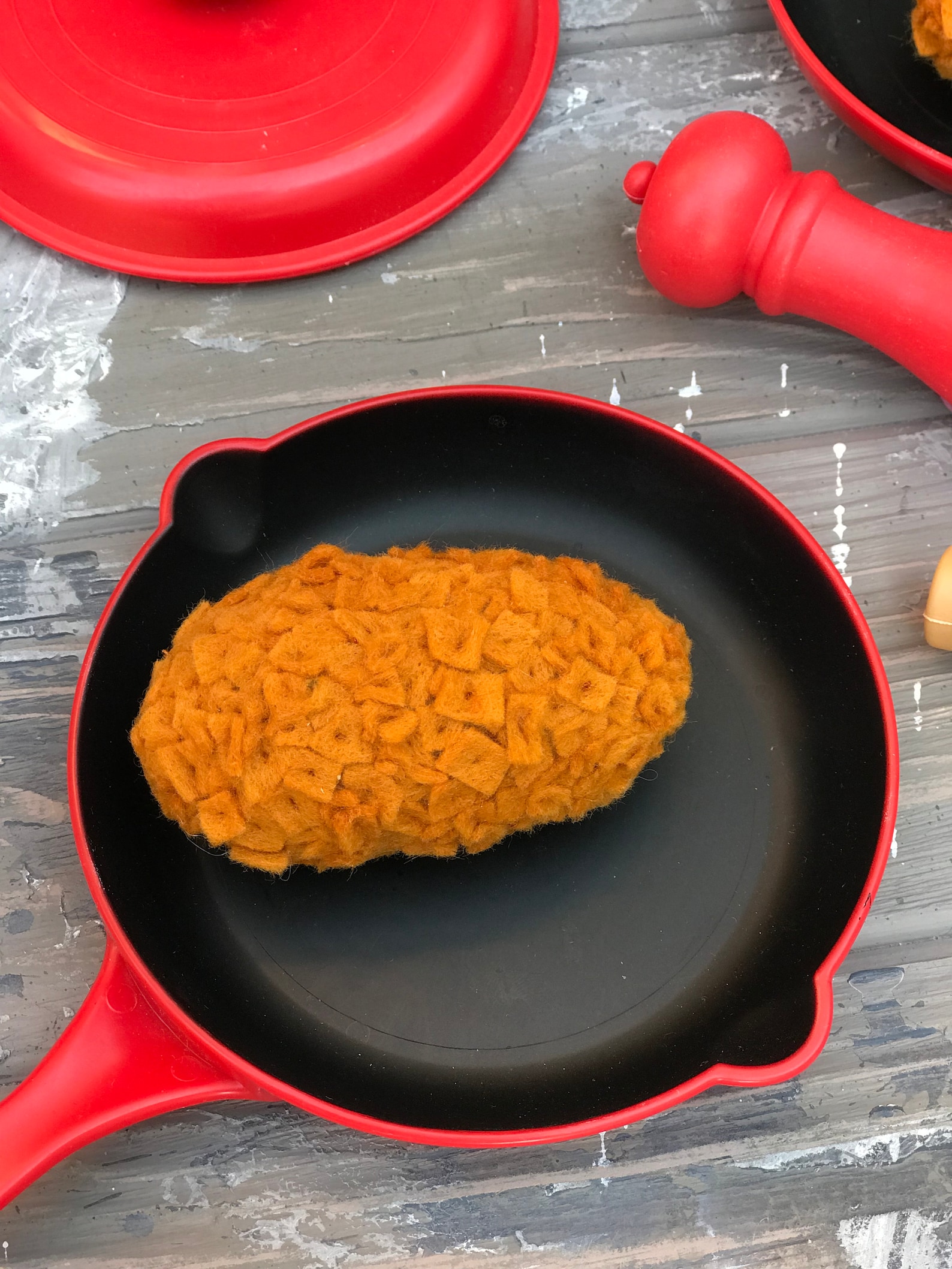 Meat cutlet roast meat play food felt food play kitchen | Etsy