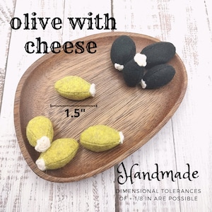 Olive Stuffed, Felt Slice of Olives Play Food (felt Food, Pretend Kids ...