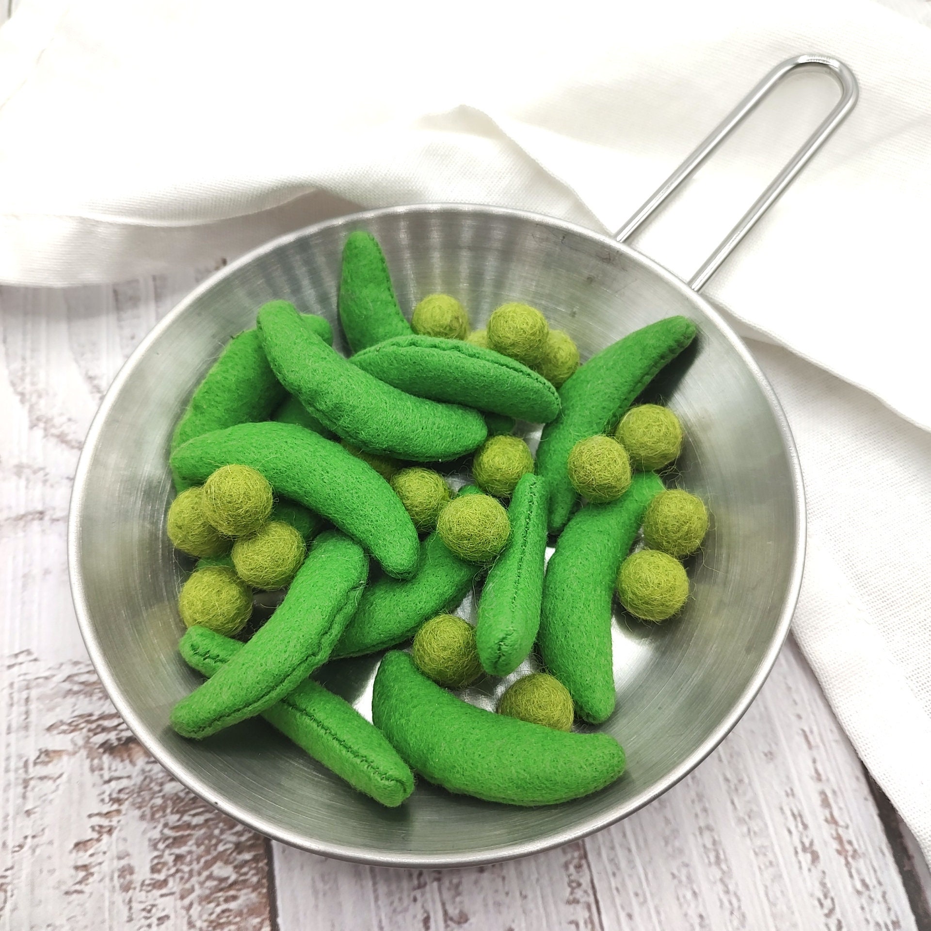 Snap Peas Play Food (felt Food, Pretend Play Kids Kitchen, Plush Toy ...