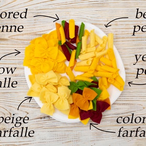 Pasta Set Play Food (felt Food, Pretend Play Kids Kitchen, Plush Toy ...