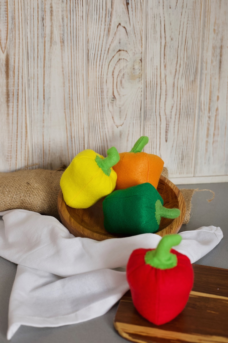 Pepper Play Food felt Food Vegetables Fruit Pretend Play | Etsy