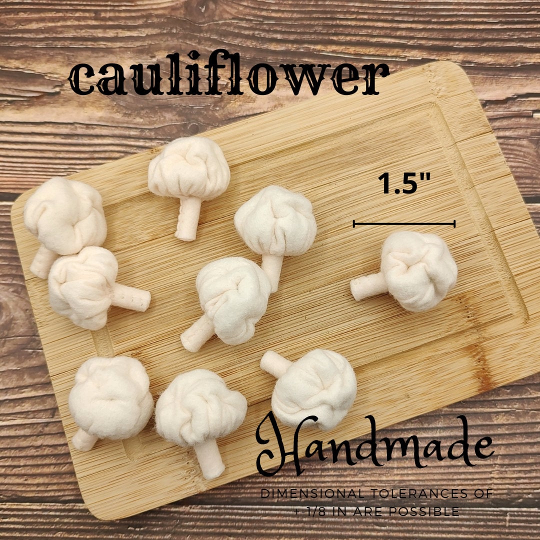Broccoli, Cauliflower Play Food (felt Food, Pretend Play Kids Kitchen ...