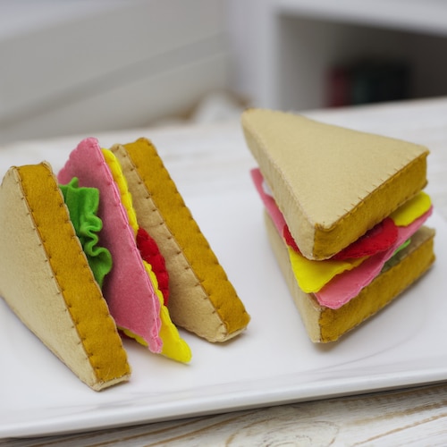 Sandwich Bread Play Food felt Food Pretend Play Kids - Etsy