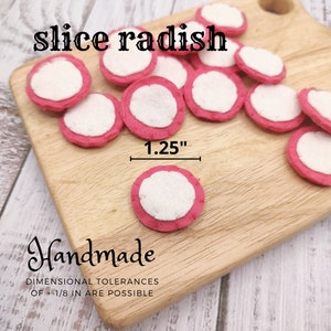 Radish, Felt Slice of Radish Play Food (felt Food for Salad, Pretend ...