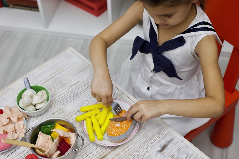 Salmon Steak Fish Steak Play Food felt Food Pretend Play - Etsy