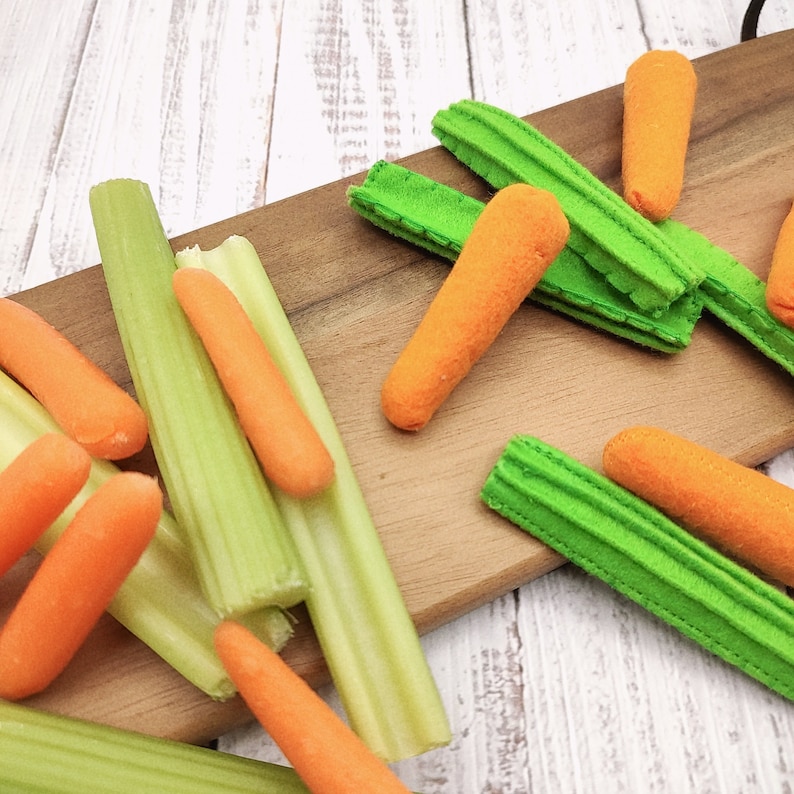 Celery Play Food (felt Food, Pretend Play Kids Kitchen, Plush Toy ...