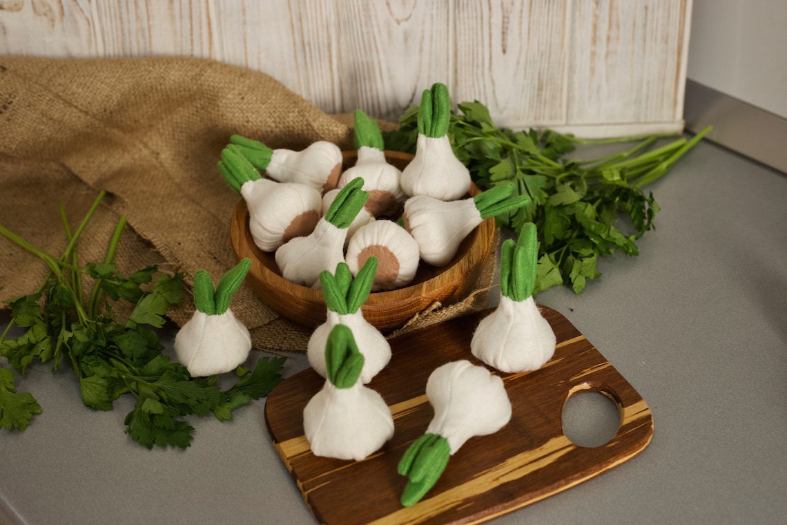 Garlic Play Food felt Food Vegetables Fruit Pretend Play - Etsy UK