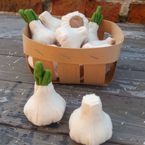 Garlic Play Food (felt Food, Vegetables, Fruit, Pretend Play Kids ...