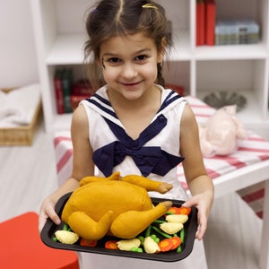 Chicken / Turkey on Magnets Play Food (felt Food, Pretend Play Kids ...
