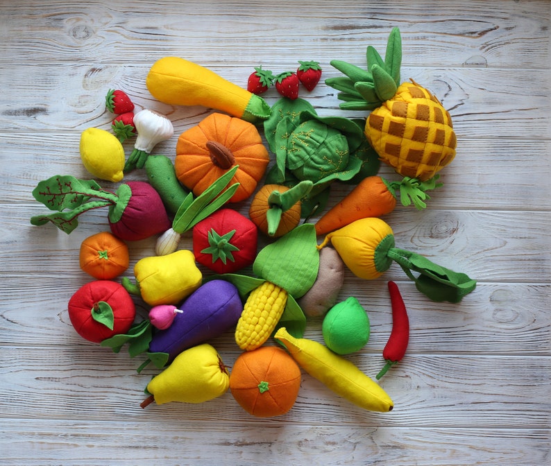 Strawberry Felt pretend Play Food Fruits Vegetables Kids - Etsy