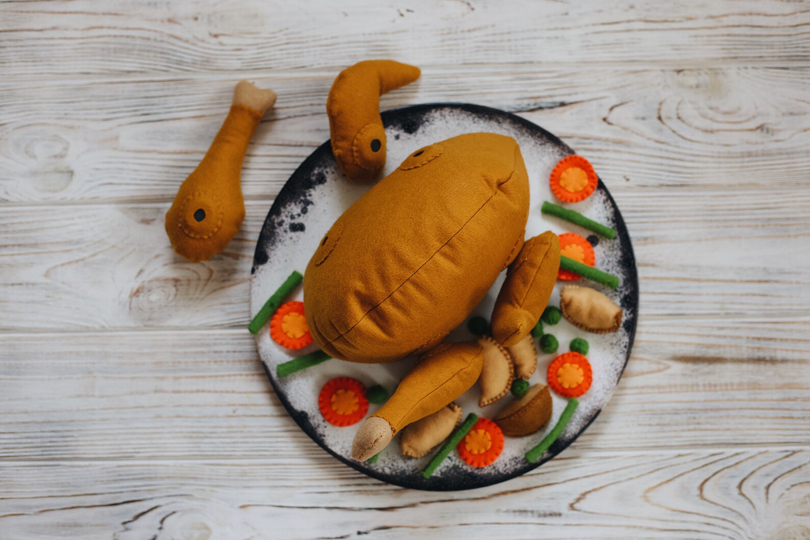 Chicken / Turkey on Magnets Play Food felt Food Pretend Play - Etsy