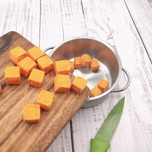 Carrot, Slice & Cube of Carrot Play Food (felt Food for Salad, Pretend ...
