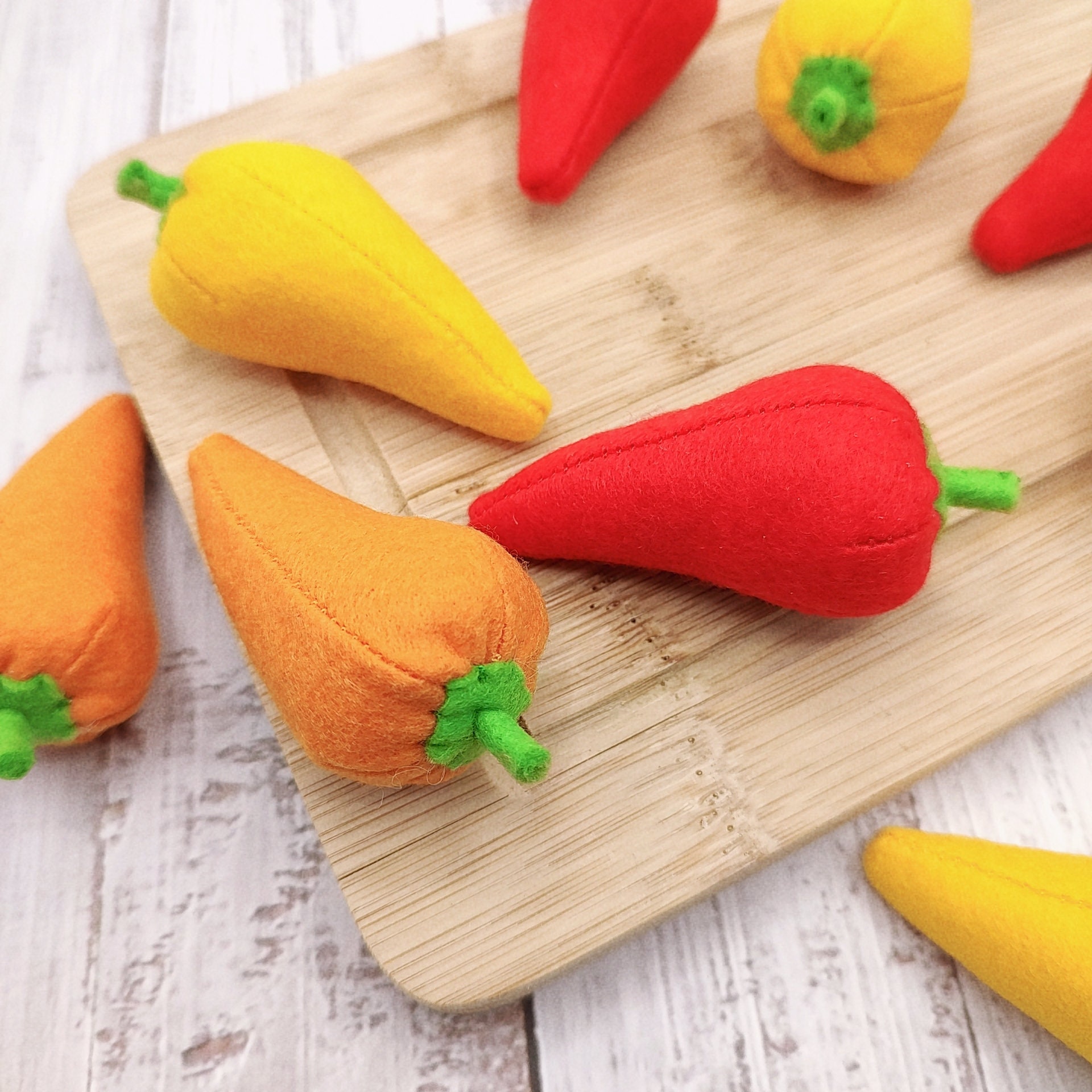 Mini Sweet Pepper Play Food (felt Food, Pretend Play Kids Kitchen ...