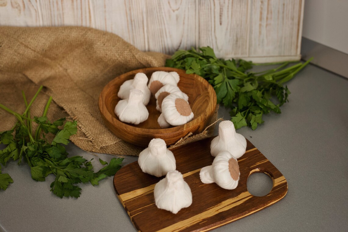 Garlic Play Food felt Food Vegetables Fruit Pretend Play - Etsy UK