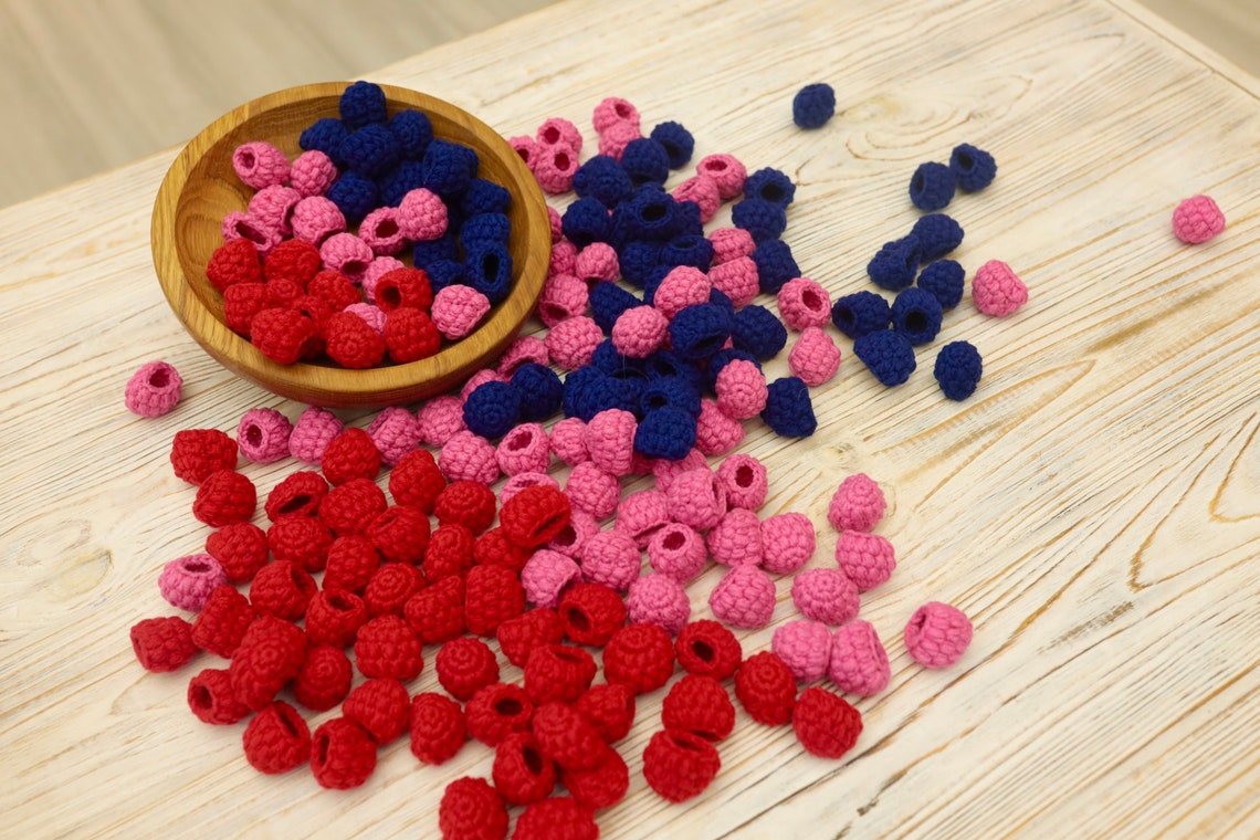 Raspberry Play Food crochet Berries Fruit Pretend Play Kids | Etsy