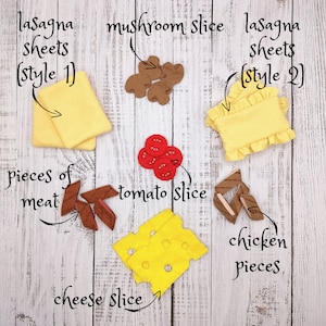 Lasagna Felt, Make Your Set, Pasta Play Food (felt Food, Pretend Play ...