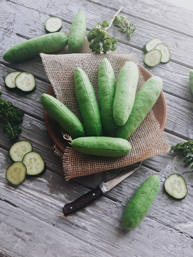 Cucumber Play Food felt Food Vegetables Pretend Play Kids - Etsy