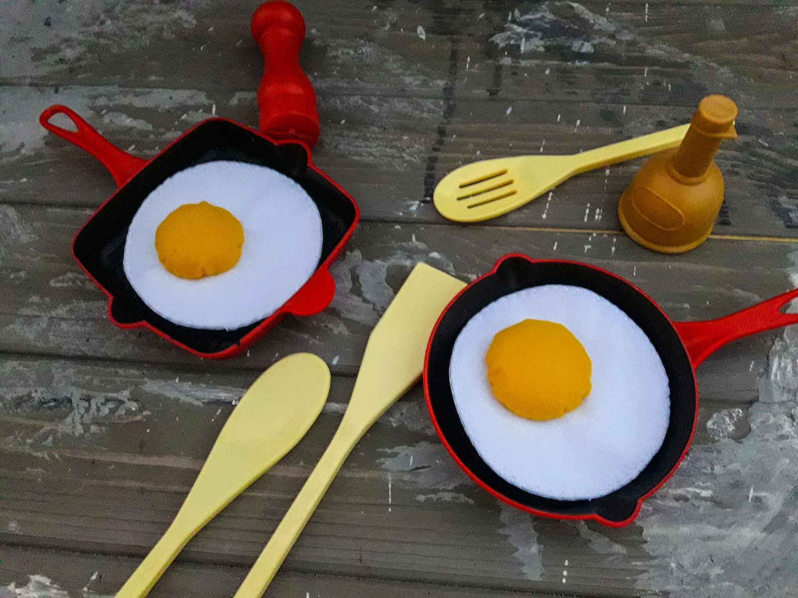 Scrambled Eggs, Omelette Play Food (felt Food, Pretend Play Kids ...