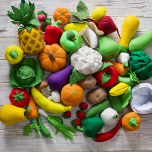 Zucchini Play Food (felt Food, Vegetables, Pretend Play Kids Kitchen ...