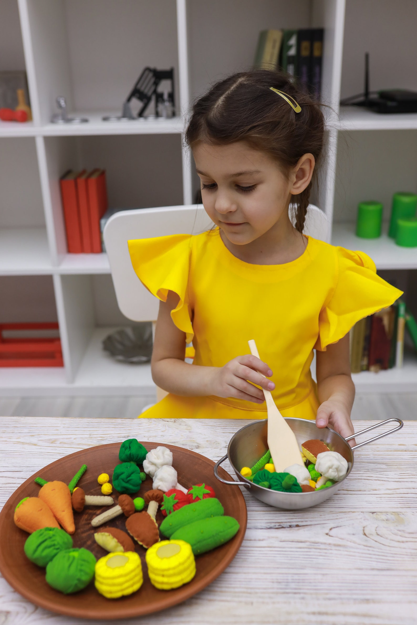 Broccoli, Cauliflower Play Food (felt Food, Pretend Play Kids Kitchen ...