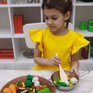 Broccoli, Cauliflower Play Food (felt Food, Pretend Play Kids Kitchen ...