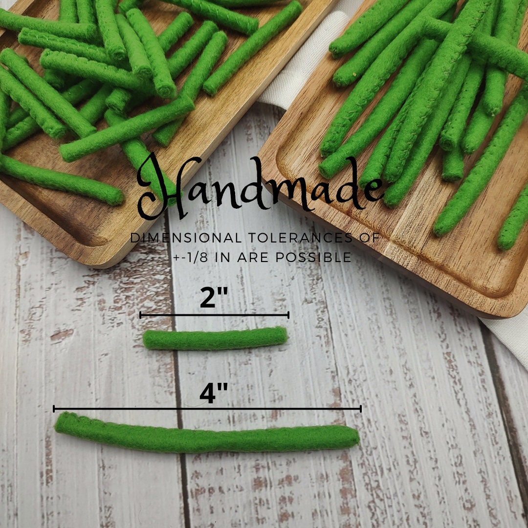 Green Bean Play Food (felt Food, Pretend Play Kids Kitchen, Plush Toy ...