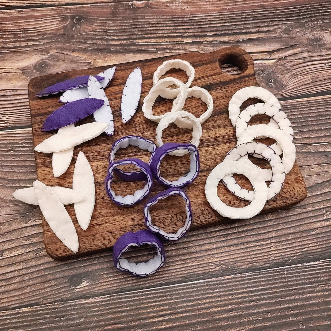 Felt Onion Slice for Salad, Pizza, Taco, Play Food (felt Food, Pretend ...