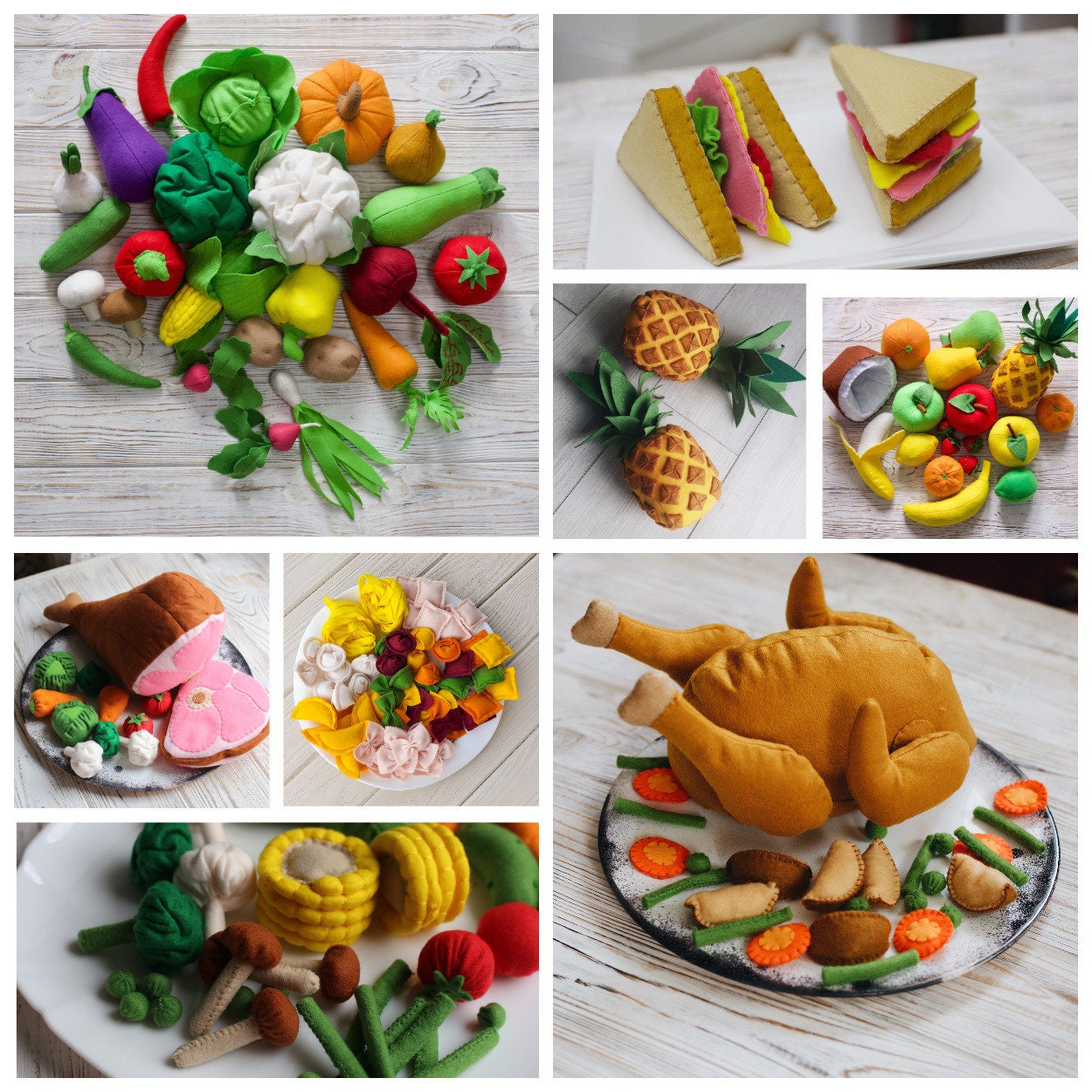 Raspberry Play Food (crochet Berries, Fruit, Pretend Play Kids Kitchen ...