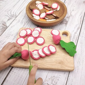 Radish, Felt Slice of Radish Play Food (felt Food for Salad, Pretend ...