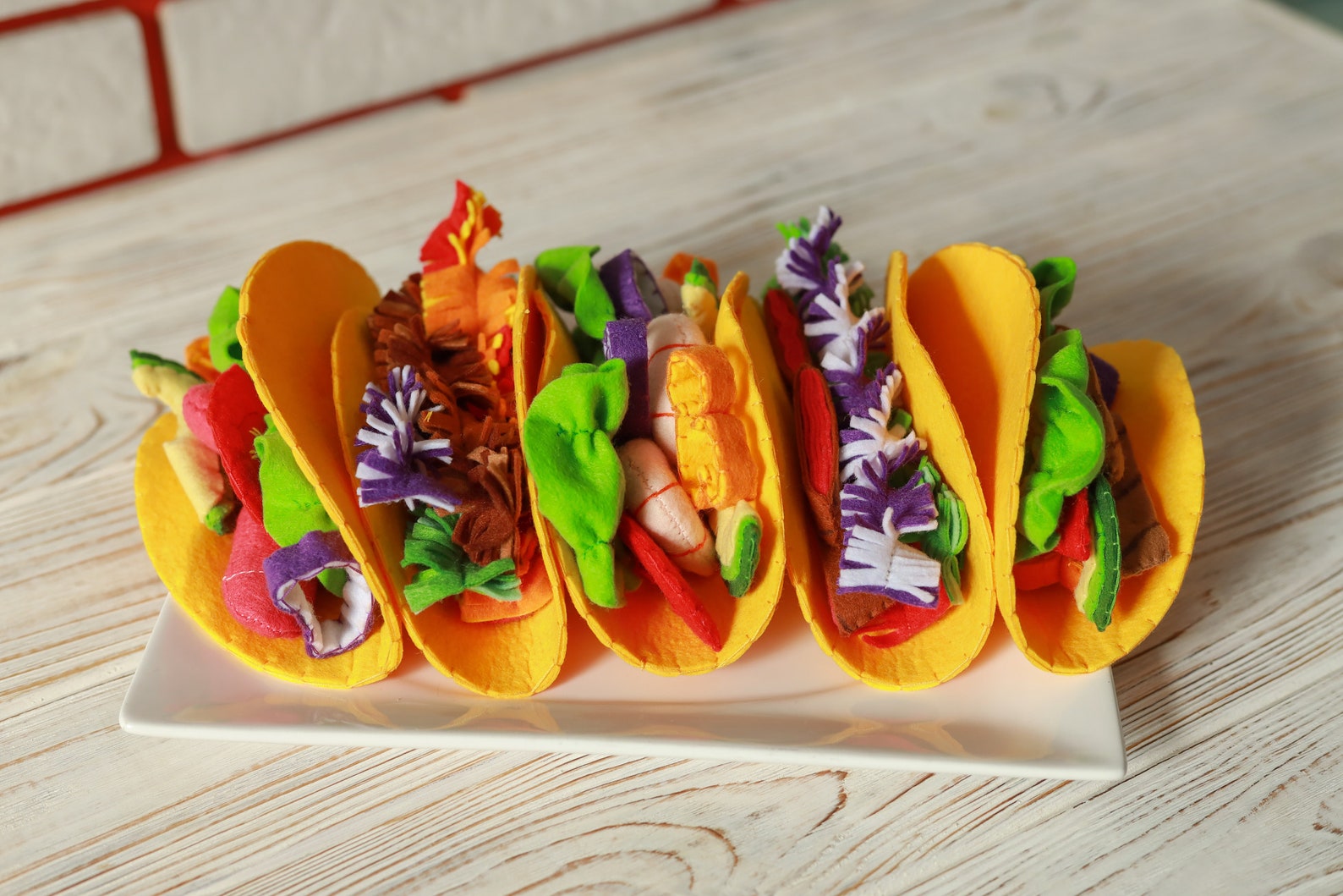 ONE Taco Play Food felt Food Pretend Play Kids Kitchen - Etsy