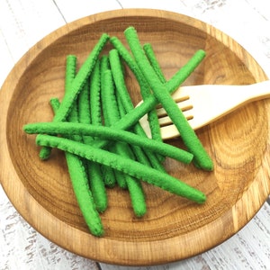 Green Bean Play Food (felt Food, Pretend Play Kids Kitchen, Plush Toy ...