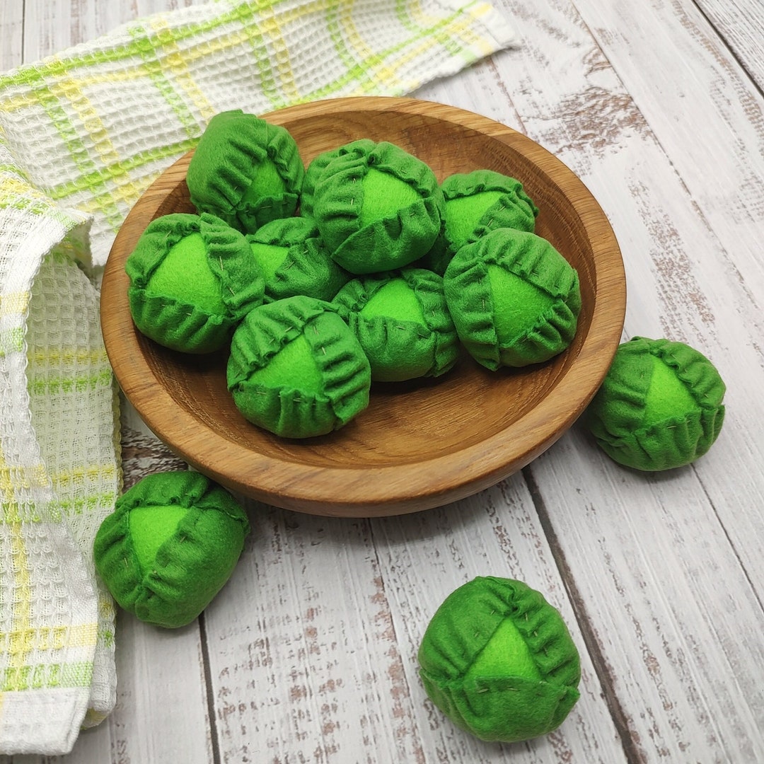 Brussel Sprouts Play Food (felt Food, Pretend Play Kids Kitchen, Plush ...