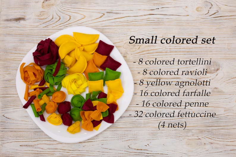 Pasta Set Play Food felt Food Pretend Play Kids Kitchen - Etsy