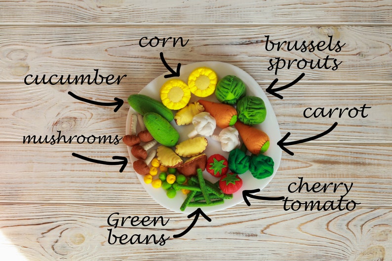 Vegetables Set Play Food felt Food Pretend Play Kids - Etsy