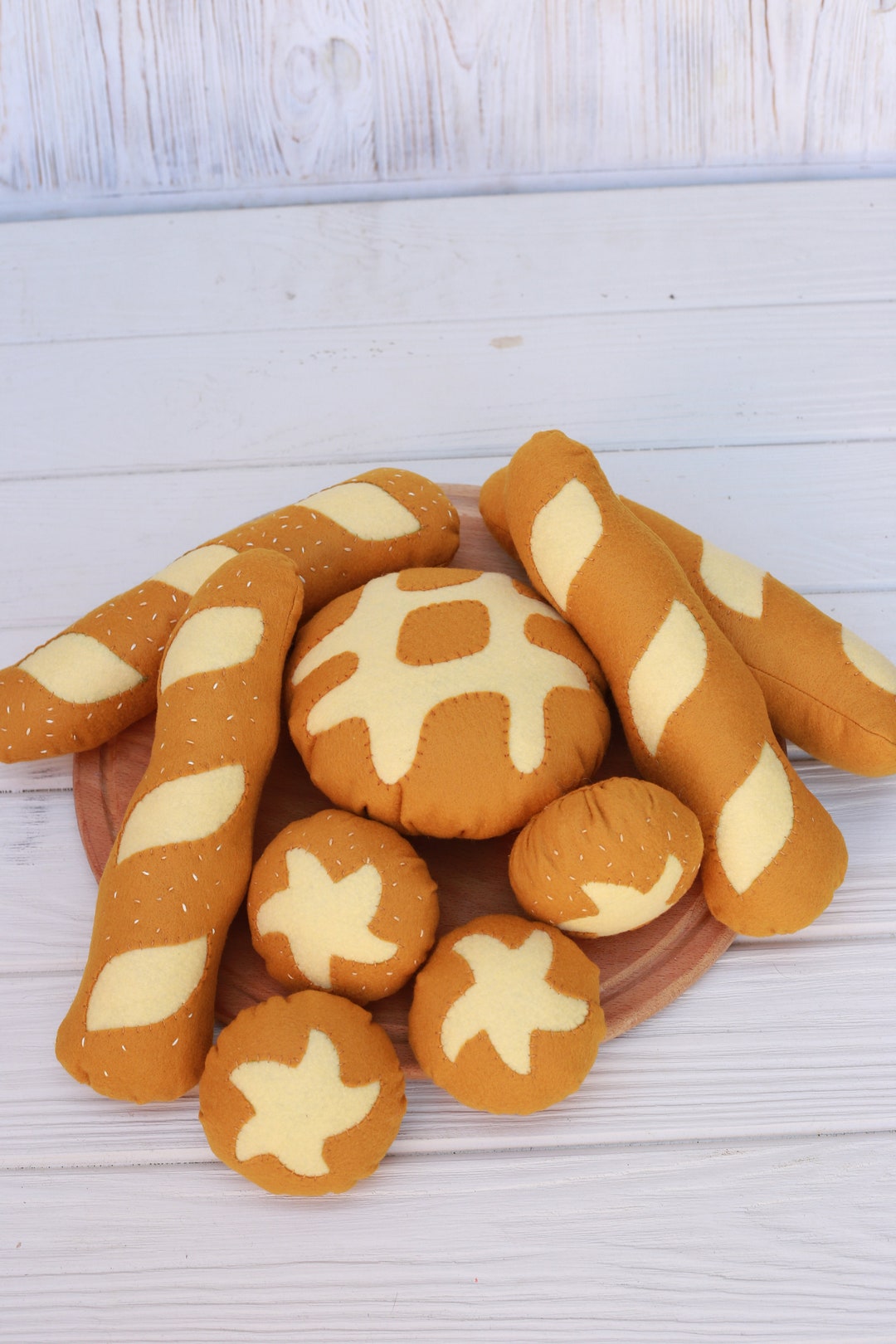 Baguette, Bread, Bun Play Food (felt Food, Pretend Play Kids Kitchen ...